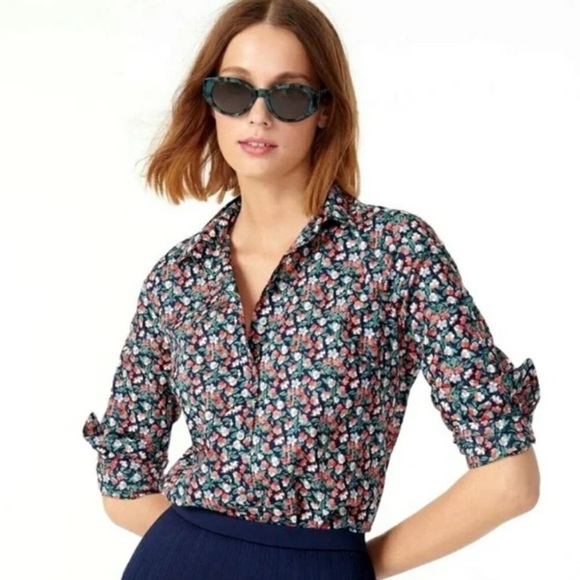 J. Crew | Tops | J Crew Slim Perfect Liberty Sarah Floral Button Down ...